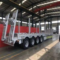 China 60 80 100 Tons Gooseneck Semi-Trailer Low Loader Truck Trailer for Customers Optional for sale