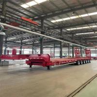 China 60 80 100 Tons Gooseneck Semi-Trailer Low Loader Truck Trailer for Customers Optional for sale
