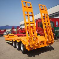 China Lowbed Trailers 3 Axles Gooseneck Frame Lowbed Semi Trailer 23220*3600*2750mm Customizable for sale