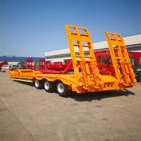 China 60 Ton Low Bed Flatbed Semi Trailer with Air Suspension and Heavy Load Capacity for sale