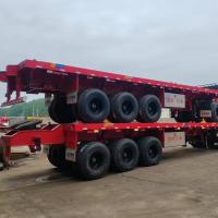 China Production 40ft Flatbed Truck Semi-Trailer with Landing Gear and Mechanical Suspension for sale