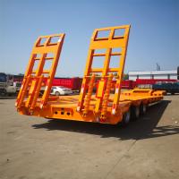 China 60 Ton Low Bed Flatbed Semi Trailer with Air Suspension and Heavy Load Capacity for sale