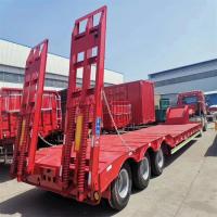 China 15 Workdays Production Time Lowbed Semi Trailer 60 Ton and Durable Max Payload 120T for sale