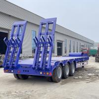 China Mechanical Suspension/Air suspension 3-axle low flatbed truck semi-trailer for heavy-duty for sale