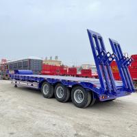 China Mechanical Suspension/Air suspension 3-axle low flatbed truck semi-trailer for heavy-duty for sale