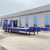 China Mechanical Suspension/Air suspension 3-axle low flatbed truck semi-trailer for heavy-duty for sale