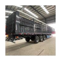 China 40 Tons 3 Axles Two Storages 50-60 Head Cow Livestock Fence Semi Trailer for Truck for sale