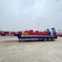 China Mechanical Suspension/Air suspension 3-axle low flatbed truck semi-trailer for heavy-duty for sale