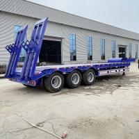 China Mechanical Suspension/Air suspension 3-axle low flatbed truck semi-trailer for heavy-duty for sale