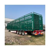 China Huaxiang 3 Axle Storage Grid Stake Fence Semi Trailer and for livestock transportation for sale