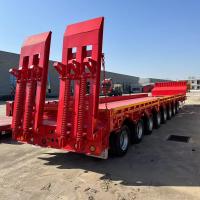 China 120T Max Payload Steel Flatbed Semi Trailer for Heavy Duty Transportation Solution for sale