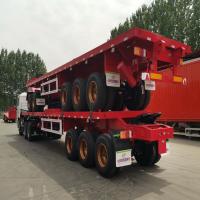China Mechanical Suspension 40 Ft 3 Axle Low Bed Semi Trailer Transport Heavy Vehicles for sale