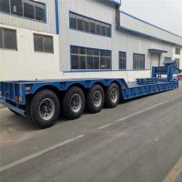 China Mechanical Suspension 40 Ft 3 Axle Low Bed Semi Trailer Transport Heavy Vehicles for sale