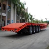 China Mechanical Suspension 40 Ft 3 Axle Low Bed Semi Trailer Transport Heavy Vehicles for sale