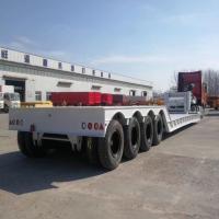 China Mechanical Suspension 40 Ft 3 Axle Low Bed Semi Trailer Transport Heavy Vehicles for sale