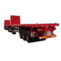 China 15 Workdays Production Time Triaxles Flatbed Container Trailer with 12 Twist Locks for sale