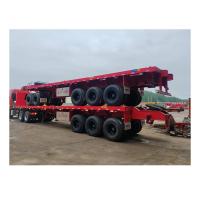 China 28 Ton Steel Platform Landing Gear Container Flatbed Semi-Trailer for Steel Transport for sale
