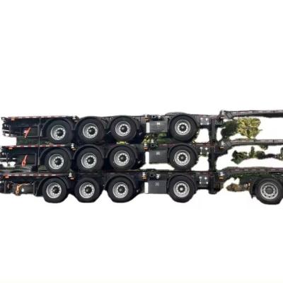 China 40T Max Payload Extendable Sliding Skeletal Container Chassis for HUAXIANG Truck Trailers for sale
