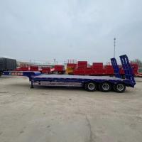 China 20ft 40ft 2 Axles 3Axles Extendable Lowbed Lowboy Flatbed Semi Trailer Truck with Air Suspension for sale