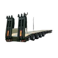 China 120T Max Payload 20ft 40ft 2 Axles 3Axles Extendable Lowbed Lowboy Flatbed Semi Trailer Truck for Truck Trailer for sale