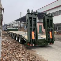 China 120T Max Payload 20ft 40ft 2 Axles 3Axles Extendable Lowbed Lowboy Flatbed Semi Trailer Truck for Truck Trailer for sale