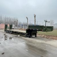 China 120T Max Payload 20ft 40ft 2 Axles 3Axles Extendable Lowbed Lowboy Flatbed Semi Trailer Truck for Truck Trailer for sale