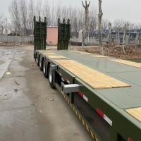China 120T Max Payload 20ft 40ft 2 Axles 3Axles Extendable Lowbed Lowboy Flatbed Semi Trailer Truck for Truck Trailer for sale