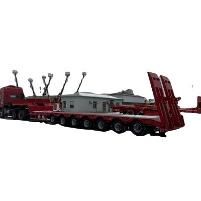 China Customers Optional Semi-Trailer Heavy Duty Flatbed Semi Trailer with 7 8 9 Axles for sale