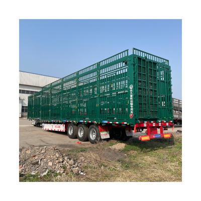 China Max Payload 30000 kg 3 Axles 13 Meter High Fence Semi Trailer for Animal Transport for sale
