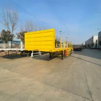 China 13750*2550*3850mm Steel 3 Axle 40Ton 60T 28Ton Land Gear Container Flatbed Semi Trailer for sale