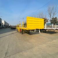 China 13750*2550*3850mm Steel 3 Axle 40Ton 60T 28Ton Land Gear Container Flatbed Semi Trailer for sale