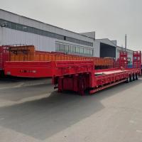 China 13T 14T 16T 18T Axle Multi-axle Flatbed Low Bed Trailer for Heavy Machinery Transport for sale