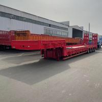 China 13T 14T 16T 18T Axle Multi-axle Flatbed Low Bed Trailer for Heavy Machinery Transport for sale