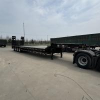 China 13T 14T 16T 18T Axle Multi-axle Flatbed Low Bed Trailer for Heavy Machinery Transport for sale