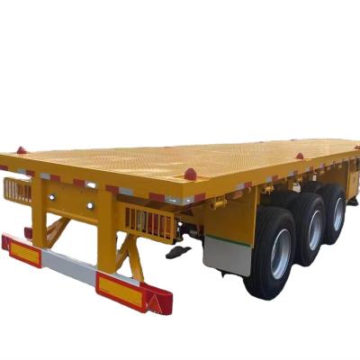 China 20ft 40ft Tri Four Axle 13.5 Meter Flatbed Container Semi-Trailer for Africa Country for sale