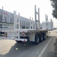 China Standard 28Ton Landing Gear Log Low Bed Semi Trailer For Wood Timber Lumber Forest Load Transport for sale
