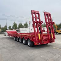 China 40T Max Payload Steel Multi-axle Special Semi-trailer Flatbed Low Bed Trailers Loader for sale