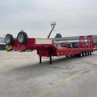 China 40T Max Payload Steel Multi-axle Special Semi-trailer Flatbed Low Bed Trailers Loader for sale