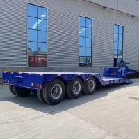 China 13T 60T Lowboy Semi-Trailer Truck Excavator Loading Low Bed Steel Trailer with 12R22.5 Tyre for sale