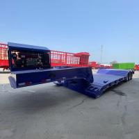 China Truck Trailer 3 Axle 40FT 50T 60T Gooseneck Lowboy Low Bed Semi Trailer Dimensions for sale