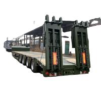 China Semi-Trailer 4 Axles 50 Ton 55 Ton 18 Meter Long Lowbed Chassis Trailer for Transport for sale