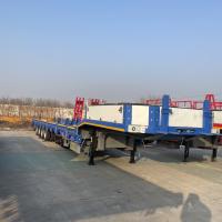 China 80 Ton Hydraulic Extendable 9 Axle Gooseneck Lowboy Trailer with Mechanical Suspension for sale