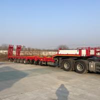 China 80 Ton Hydraulic Extendable 9 Axle Gooseneck Lowboy Trailer with Mechanical Suspension for sale