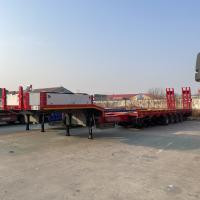 China 80 Ton Hydraulic Extendable 9 Axle Gooseneck Lowboy Trailer with Mechanical Suspension for sale
