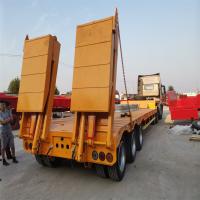 China 120T Max Payload Lowbed Truck Low Bed Trailer Low Platform Semi-trailer with Material for sale