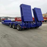 China 120T Max Payload Lowbed Truck Low Bed Trailer Low Platform Semi-trailer with Material for sale