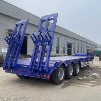 China 120T Max Payload Lowbed Truck Low Bed Trailer Low Platform Semi-trailer with Material for sale