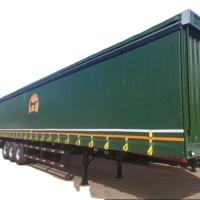 China 45FT 40FT Enclosed Box Cargo Transport PVC Tarpaulin Sliding 3 Axles Van Truck Trailer for sale