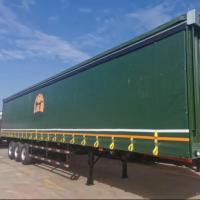 China Dump Semi-Trailer with Air Suspension and Steel Curtain of Multi-Purpose Truck Cargo for sale