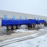 China High Side Wall Fence Detachable Drawbar Trailer Steel and Mechanical/Air Suspension for sale